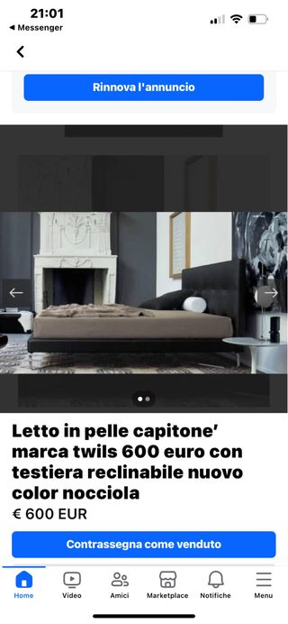letto pelle capitonne
