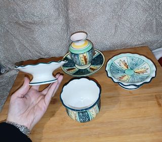 Set 5 pezzi ceramica vintage anni 70