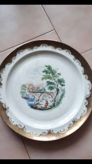 Piatto da dolce vintage anni 80 in cera