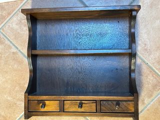 Porta spezie in legno con cassettini 45x42 cm