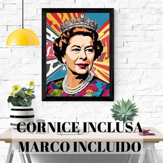 40x30 Regina Elisabetta II QuadroStampa Pop Art