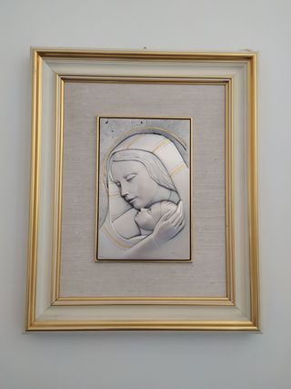 Madonna con bambino in argento Ottaviani