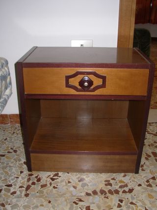 Comodino Laminato Noce Vintage