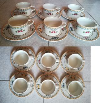 Set tazze + copritazze servizio colazione the (x6)