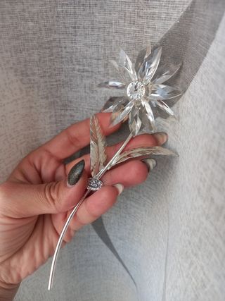 Fiore vetro swarovski stelo argento 925