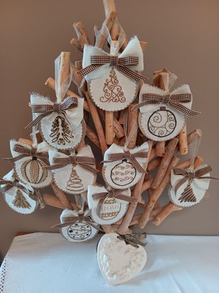 Decorazioni Natalizie, albero Natale, palle,ricamo