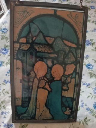 Quadretto di vetro con catenella