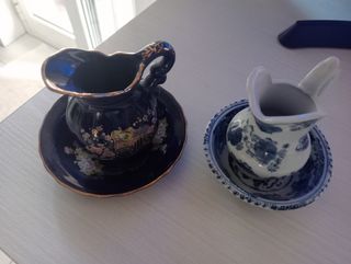 Soprammobile in ceramica , piattino e brocca