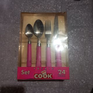 Set posate Fuxia vintage nuovo