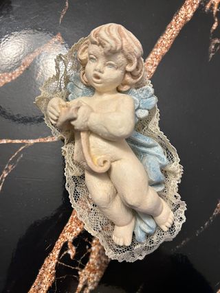 9 Angeli in gesso dipinti a mano
