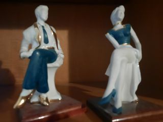 coppia statuine in ceramica