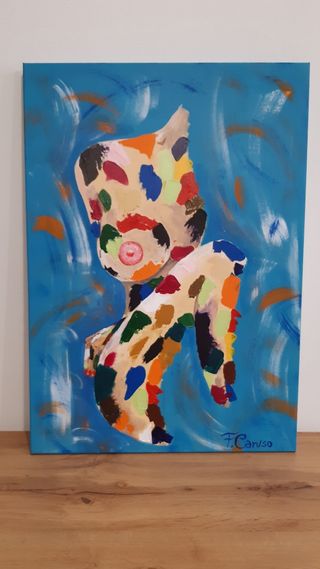 Quadro dipinto a mano, nudo di donna