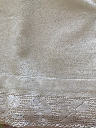 Lenzuola matrimoniale in canapa all’uncinetto