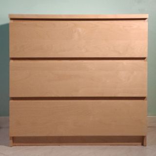 IKEA MALM cassettiera 3 cassetti legno rovere