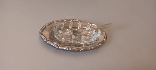 Portasale o pepe inox 18/10 + cristallo. Vintage