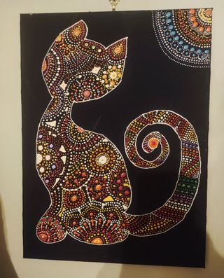 Quadro dipinto a mano gattino