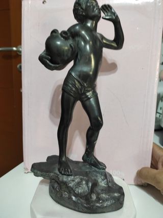 Statua in bronzo bambino pescatore
