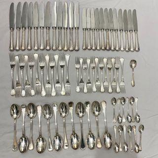 Posate in argento 800, servizio da 12