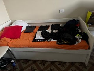 Letto singolo bianco con Contenitore a cassetto