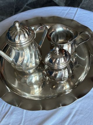 Set/servizio da caffe in argento 1000 placcato