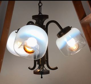 Vintage Lampadario bocce in vetro soffiato Murano