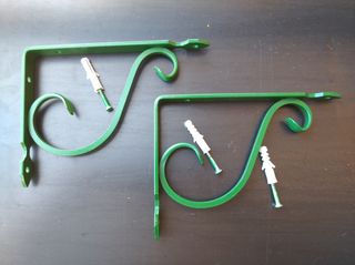 Coppia reggimensole verde ferro battuto