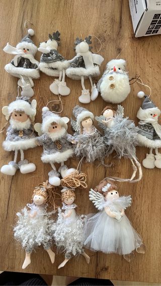set 12 pezzi pupazzi albero natale