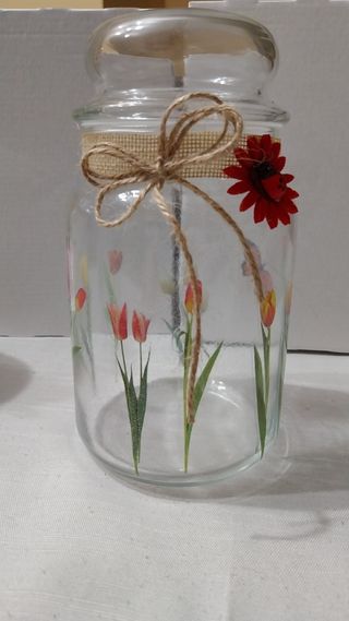 Vaso vetro decorato