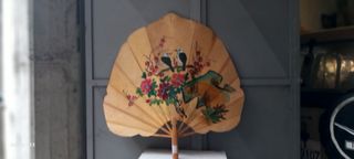 Ventaglio cinese impigliato midollino anni 60/70