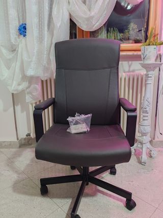 Sedia girevole da ufficio scrivania Marrone scuro