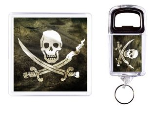 Apri bottiglia e sottobicchiere Pirati