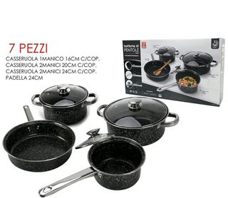 7 pcs batteria pentole antiaderenti