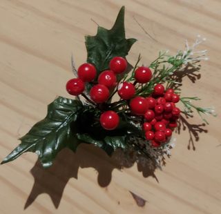 2 decorazioni Foglie e vischio Natale