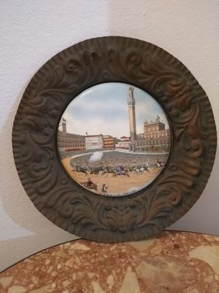 Piatto in rame e ceramica