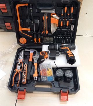 Kit scatola con trapano a batteria 12 V da 10 mm