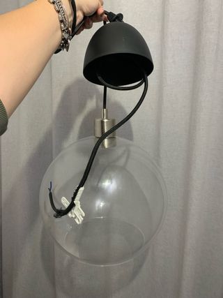 lampadario a bolla in vetro