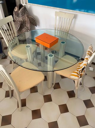 tavolo in cristallo tondo 115cm