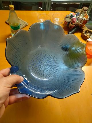 Terrina ciotola in vetro blu