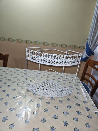 Mensola angolare 2 ripiani in metallo sm