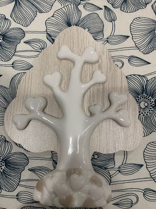 Soprammobile albero della vita in legno e ceramica