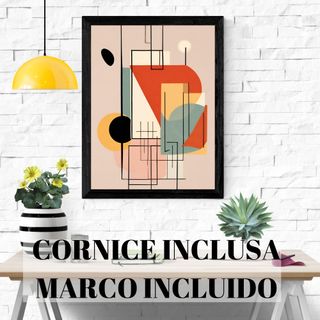 40x30 BAUHAUS CON CORNICE Quadro Stampa Astratta