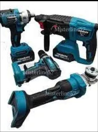 KIT 4 ATTREZZI PROFESSIONALI CON BATTERIE AVVITATO
