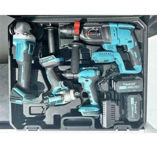 KIT 4 ATTREZZI PROFESSIONALI CON BATTERIE AVVITATO