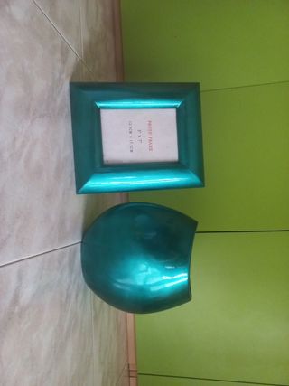 set portafoto e vaso per fiori