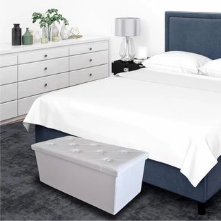 Baule pouff portabiancheria multifunzione