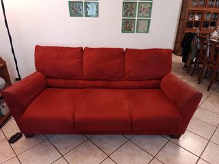 Divano letto tre posti bordò