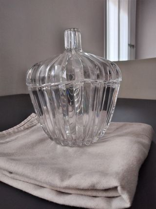 Vaso vintage in vetro a forma di conchiglia