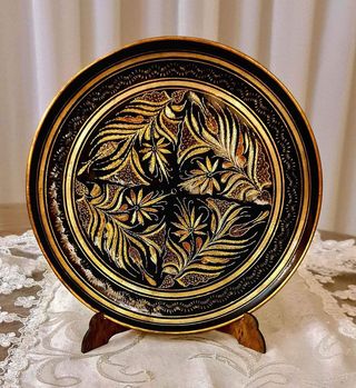 Antico piatto in rame diametro 24cm da parete