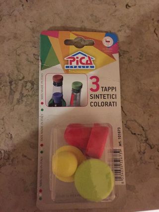 3 tappi sintetici colorati