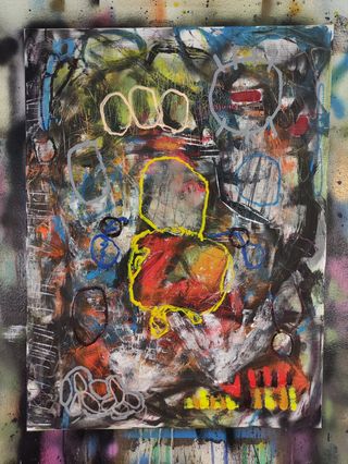 "Proprio Al Centro" (quadro astratto)